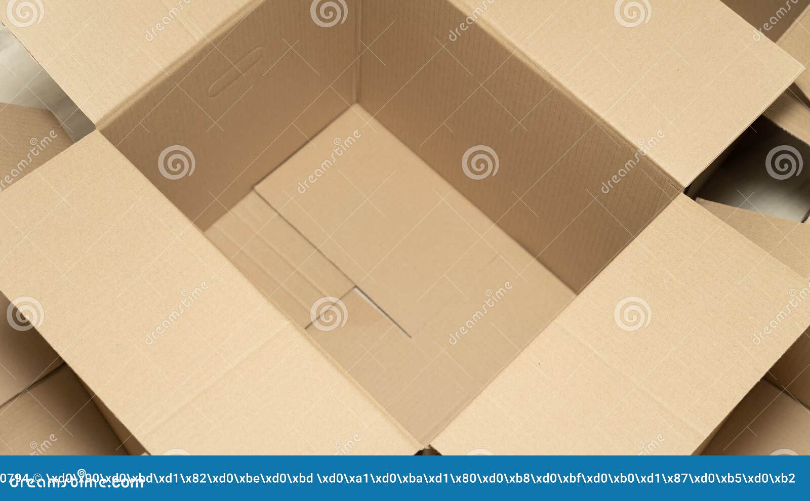 Open Cardboard Boxes Close-up, Cutout for Handle in Cardboard Box Stock ...