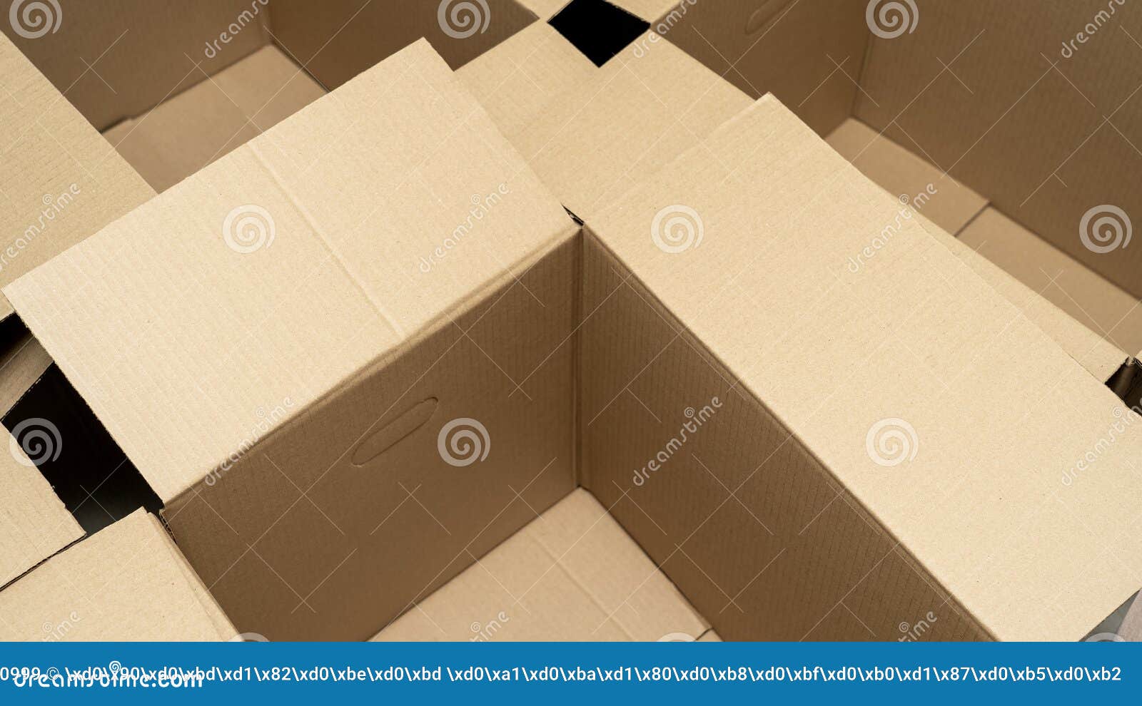 Open Cardboard Boxes Close-up, Cutout for Handle in Cardboard Box Stock ...