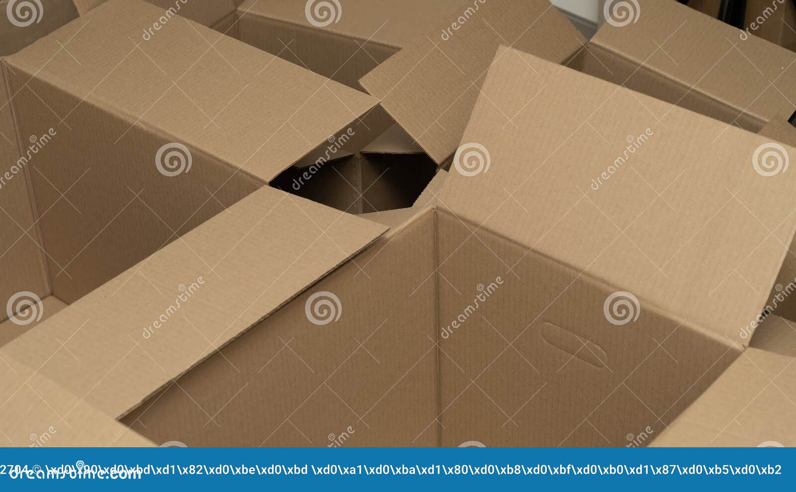 Open Cardboard Boxes Close-up, Cutout for Handle in Cardboard Box Stock ...