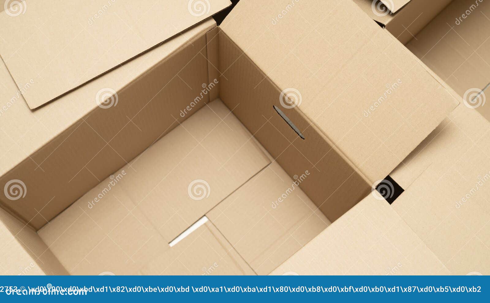 Open Cardboard Boxes Close-up, Cutout for Handle in Cardboard Box Stock ...