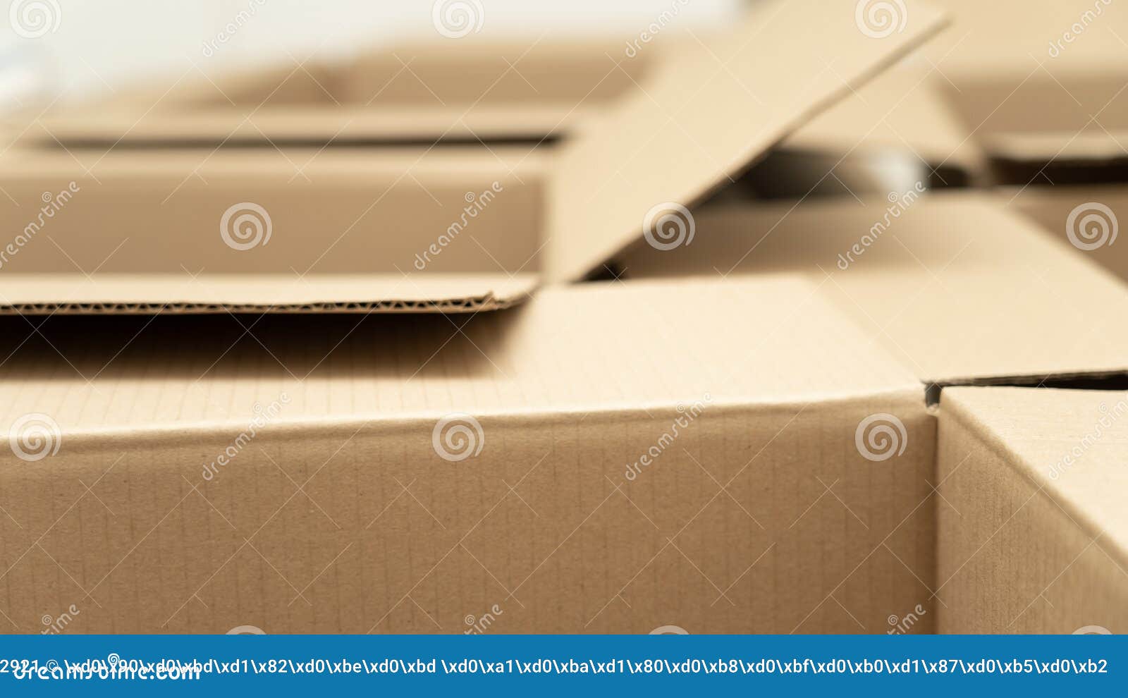 Open Cardboard Boxes Close-up, Cutout for Handle in Cardboard Box Stock ...