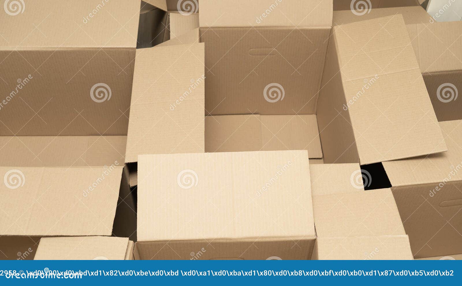 Open Cardboard Boxes Close-up, Cutout for Handle in Cardboard Box Stock ...