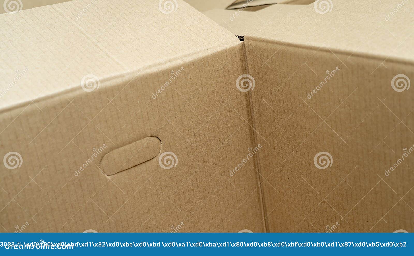 Open Cardboard Boxes Close-up, Cutout for Handle in Cardboard Box Stock ...