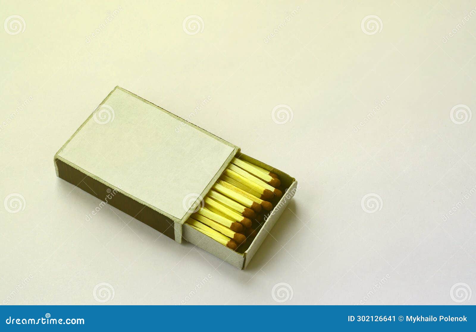 Open Cardboard Matchbox Filled with Matches on a White Background Stock ...