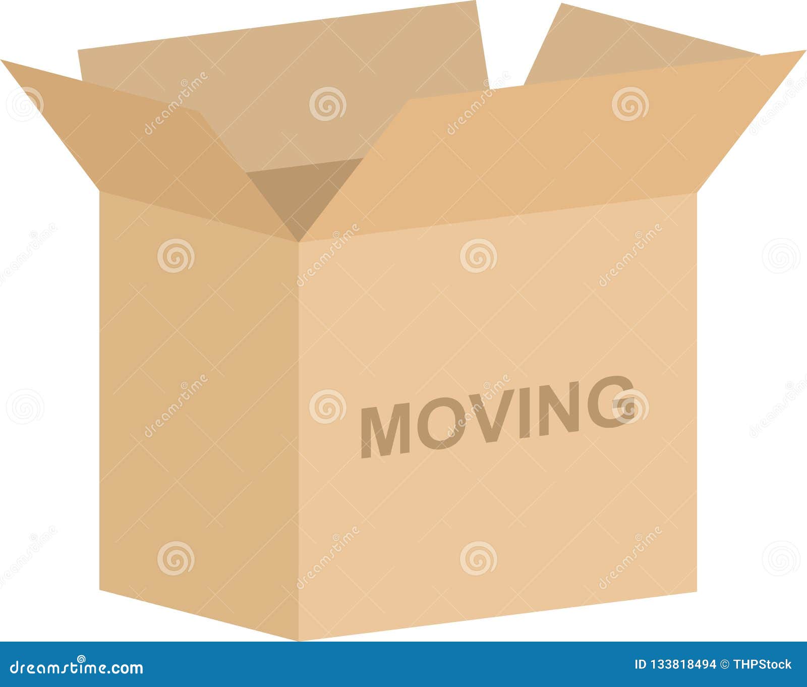 Open Cardboard Moving Box Vector Stock Vector - Illustration of ...