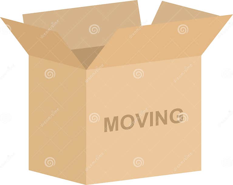 Open Cardboard Moving Box Vector Stock Vector - Illustration of ...