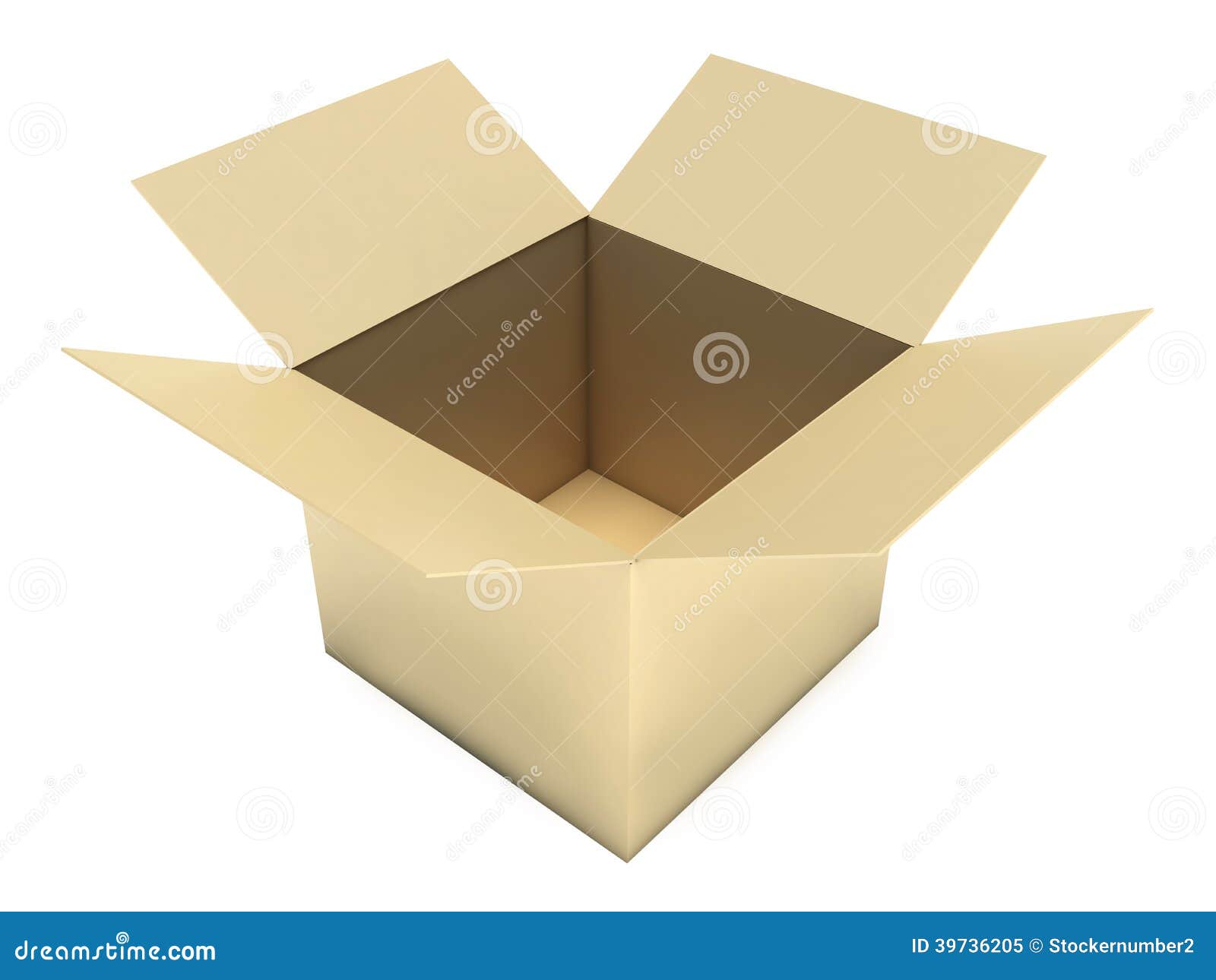 Open cardboard paper box stock illustration. Illustration of open ...