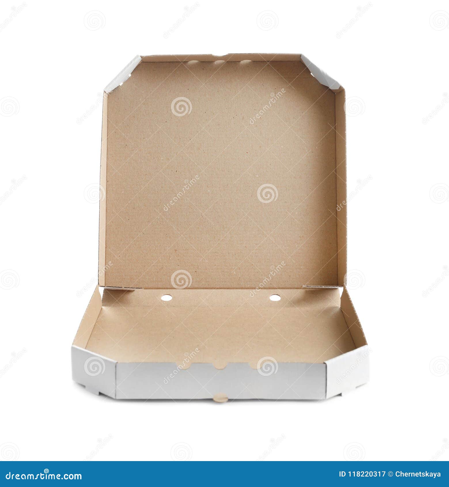 Open Cardboard Pizza Box, Isolated on White Stock Image - Image of ...