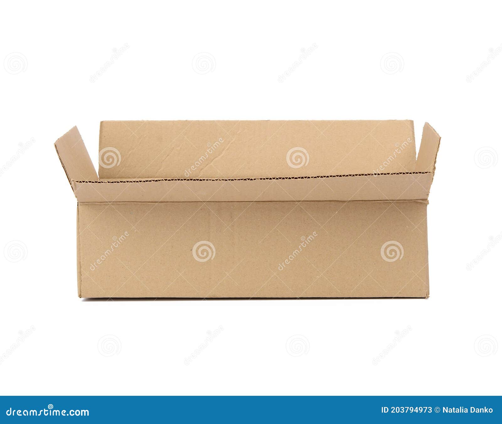 Open Cardboard Rectangular Box Made of Corrugated Brown Paper Stock ...