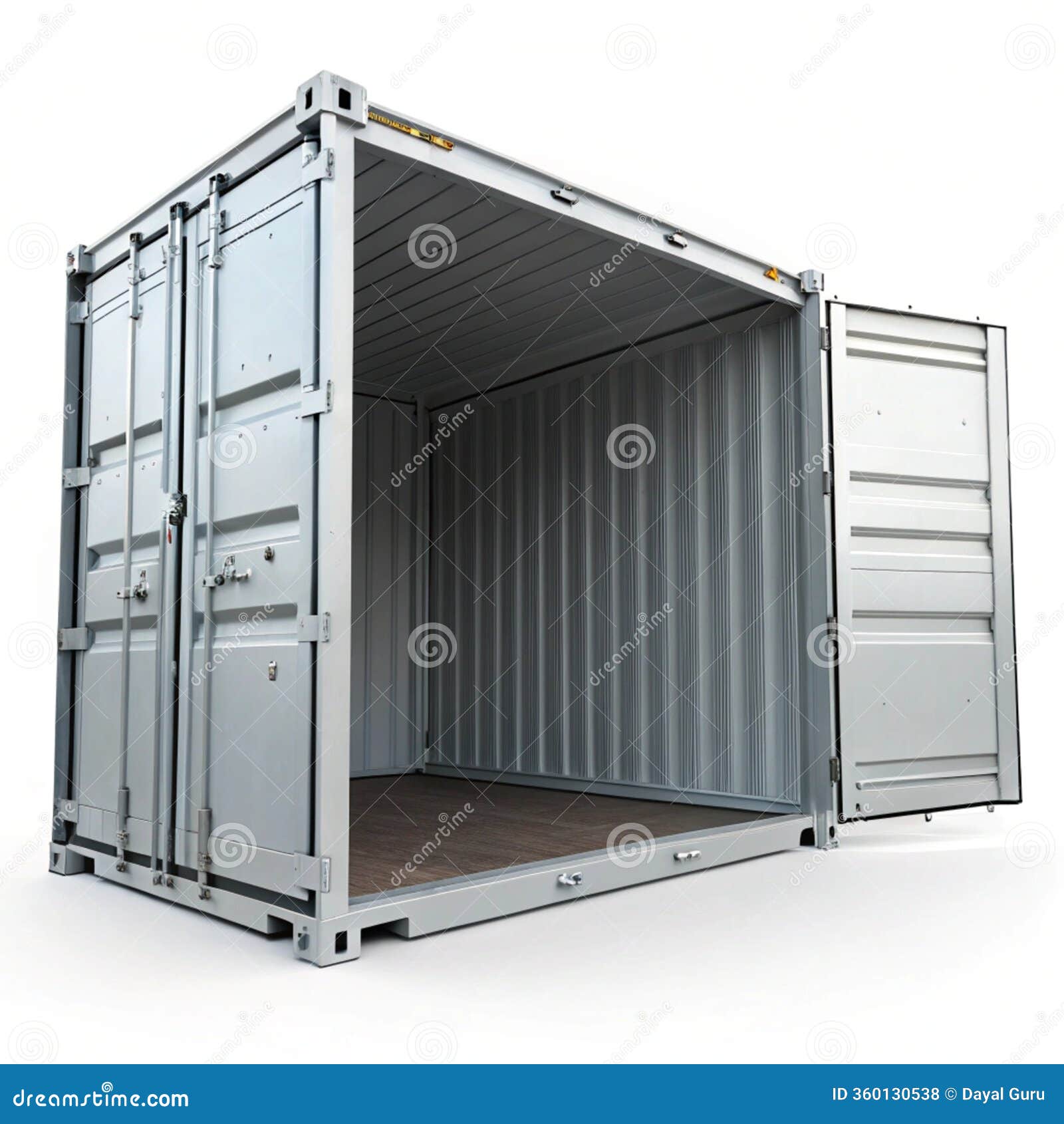 Open Cargo Container Mockup Isolated On Transparent Background Stock ...