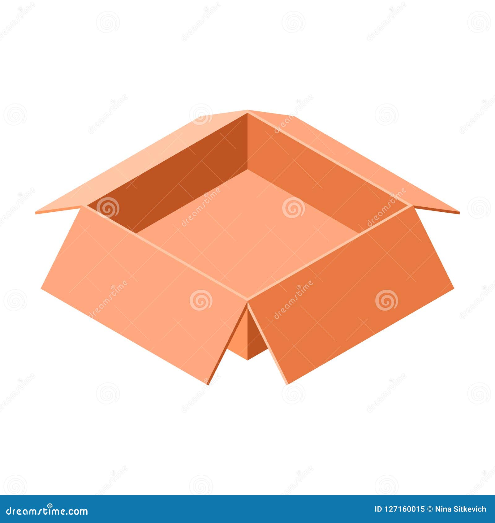 Open Carton Box Icon, Isometric Style Stock Vector - Illustration of ...
