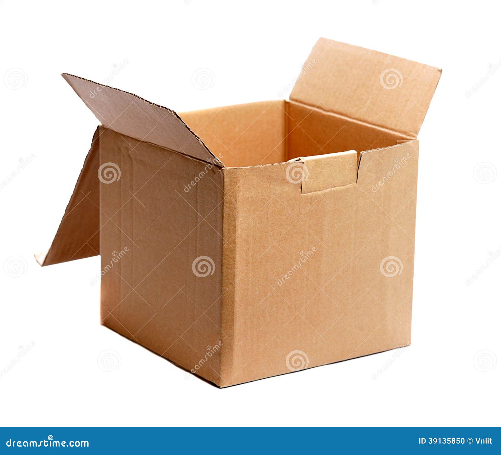 Open Carton Box Made Of Cardboard On A White Background Royalty-Free ...