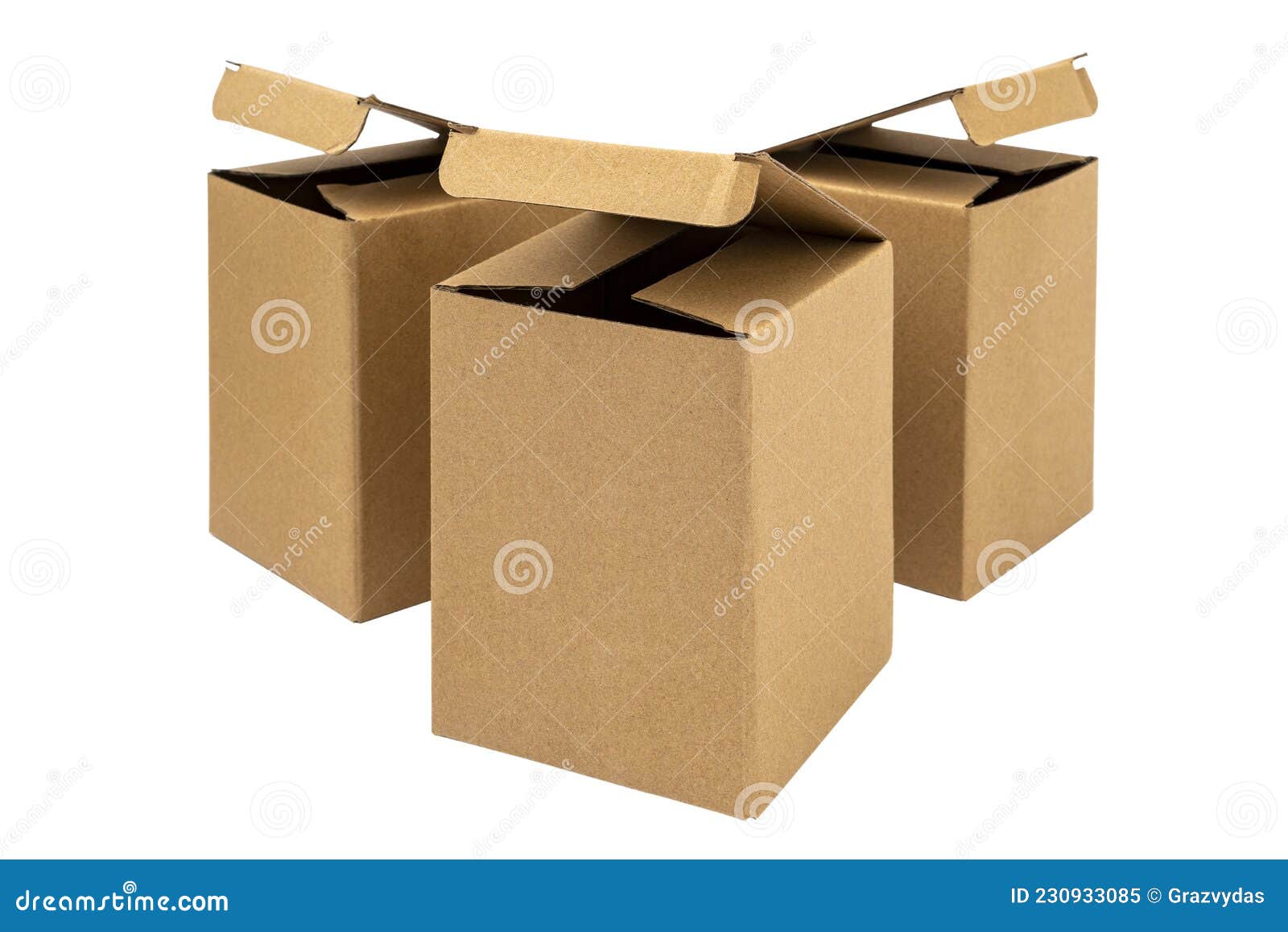 Open Carton Box Made Of Cardboard On A White Background Royalty-Free ...