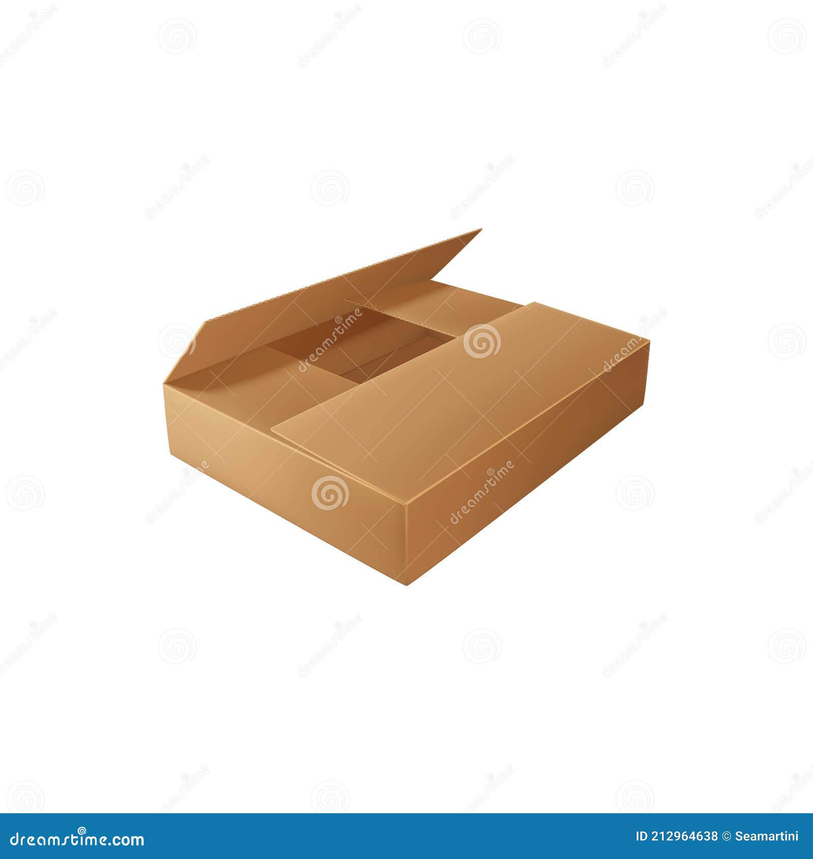 Open Carton Cardboard Box Isolated Empty Package Stock Vector ...