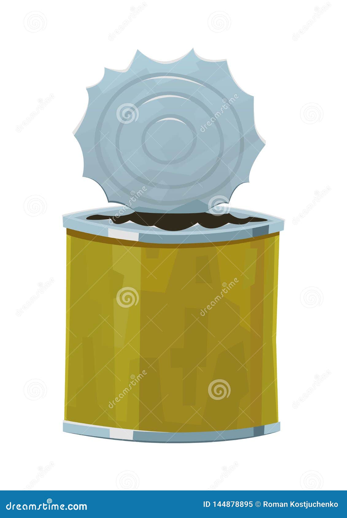 Open Cartoon Tin Isolated on White Background Stock Vector ...