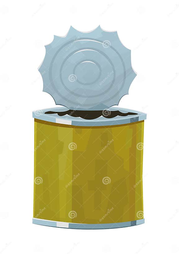Open Cartoon Tin Isolated on White Background Stock Vector ...