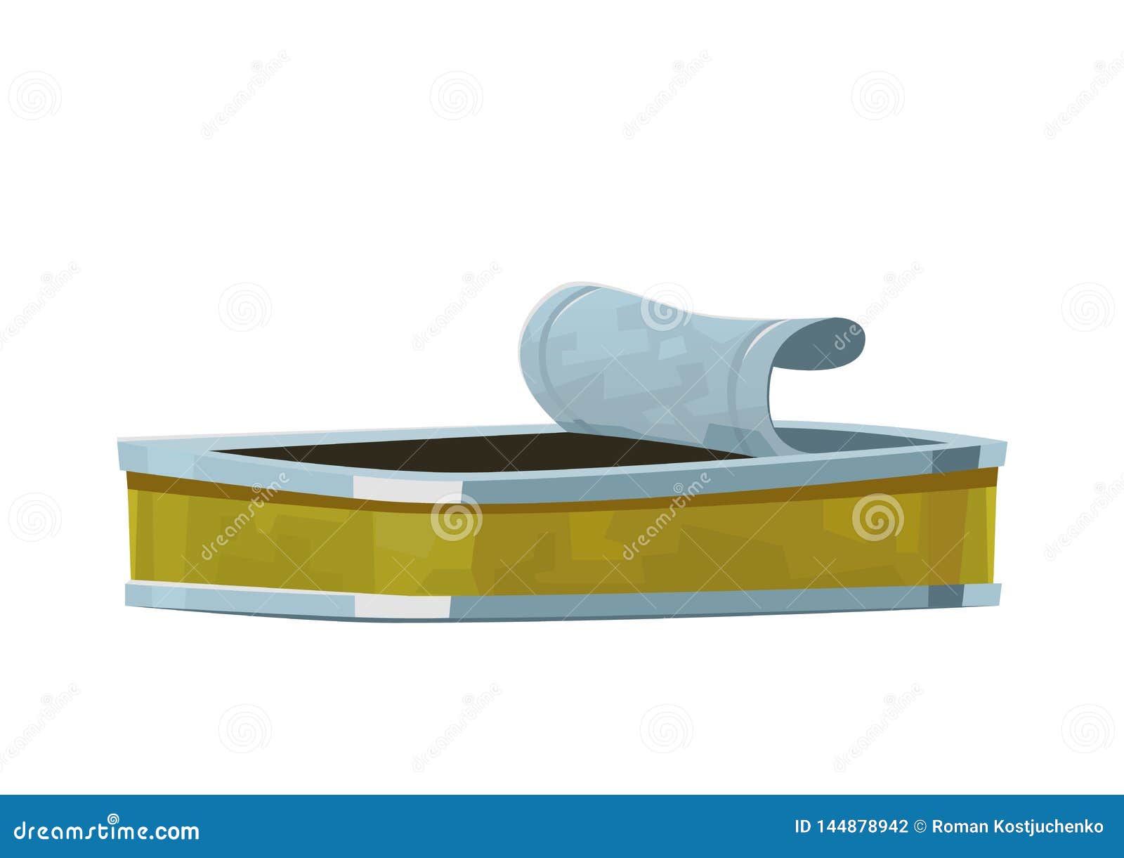 Open Cartoon Tin Isolated on White Background Stock Vector ...