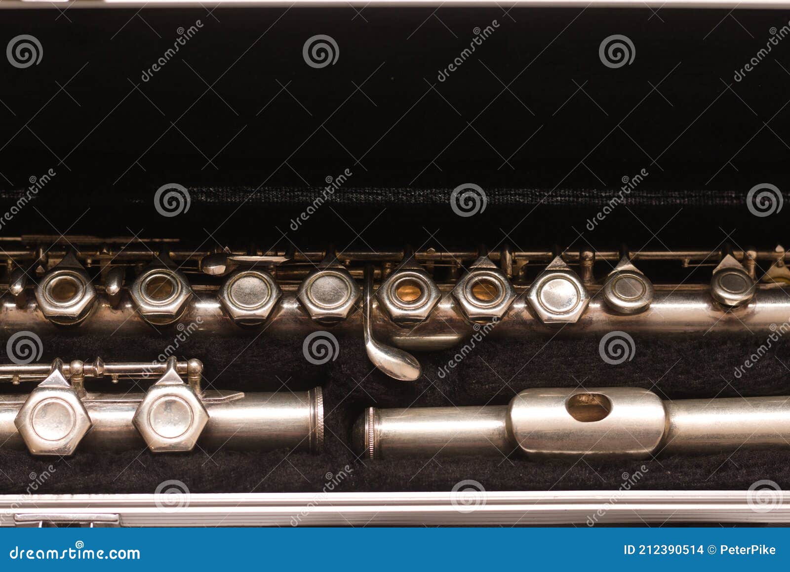 Open Case with a Disassembled Flute Lying in it Stock Photo - Image of ...
