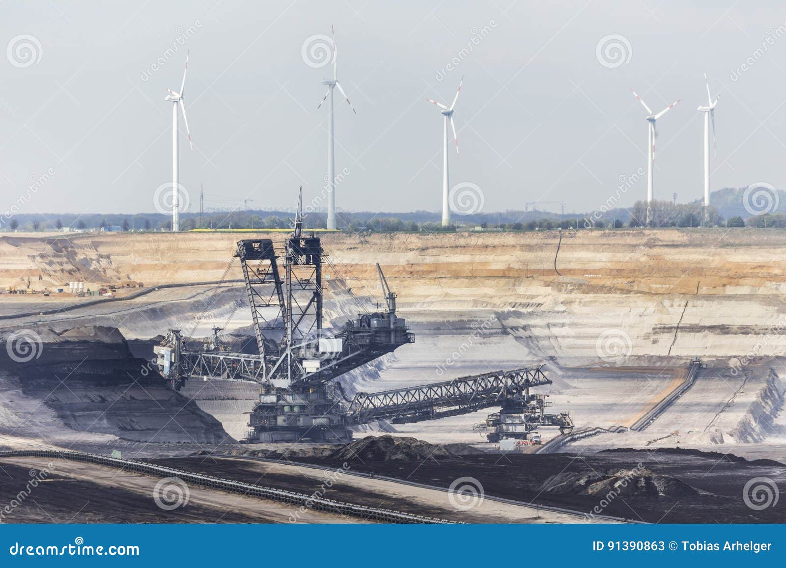 Open cast coal mining stock image. Image of carbon, bagger - 91390863