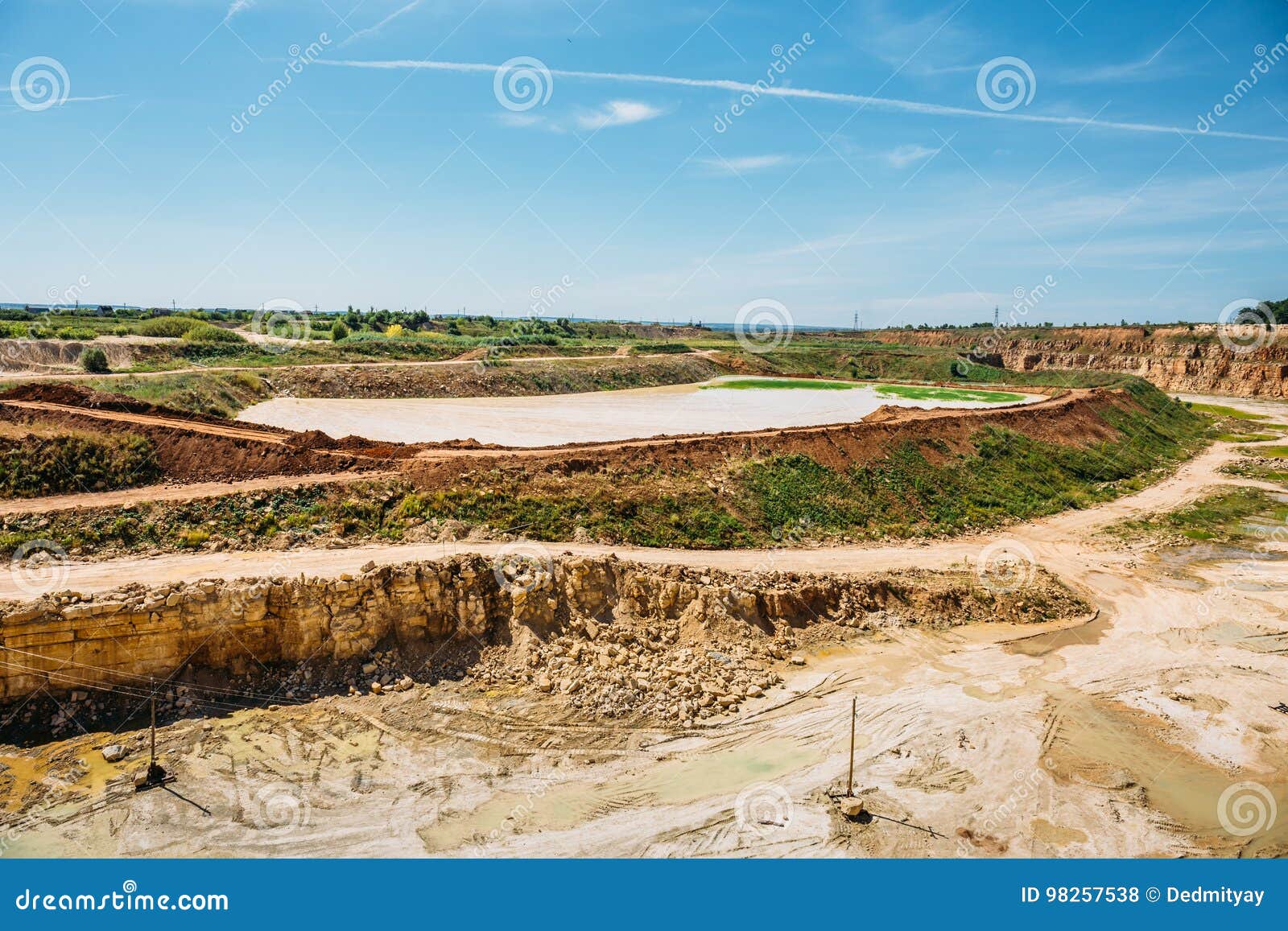 Open Cast Limestone Mining Quarry Stock Photo - Image of excavate ...