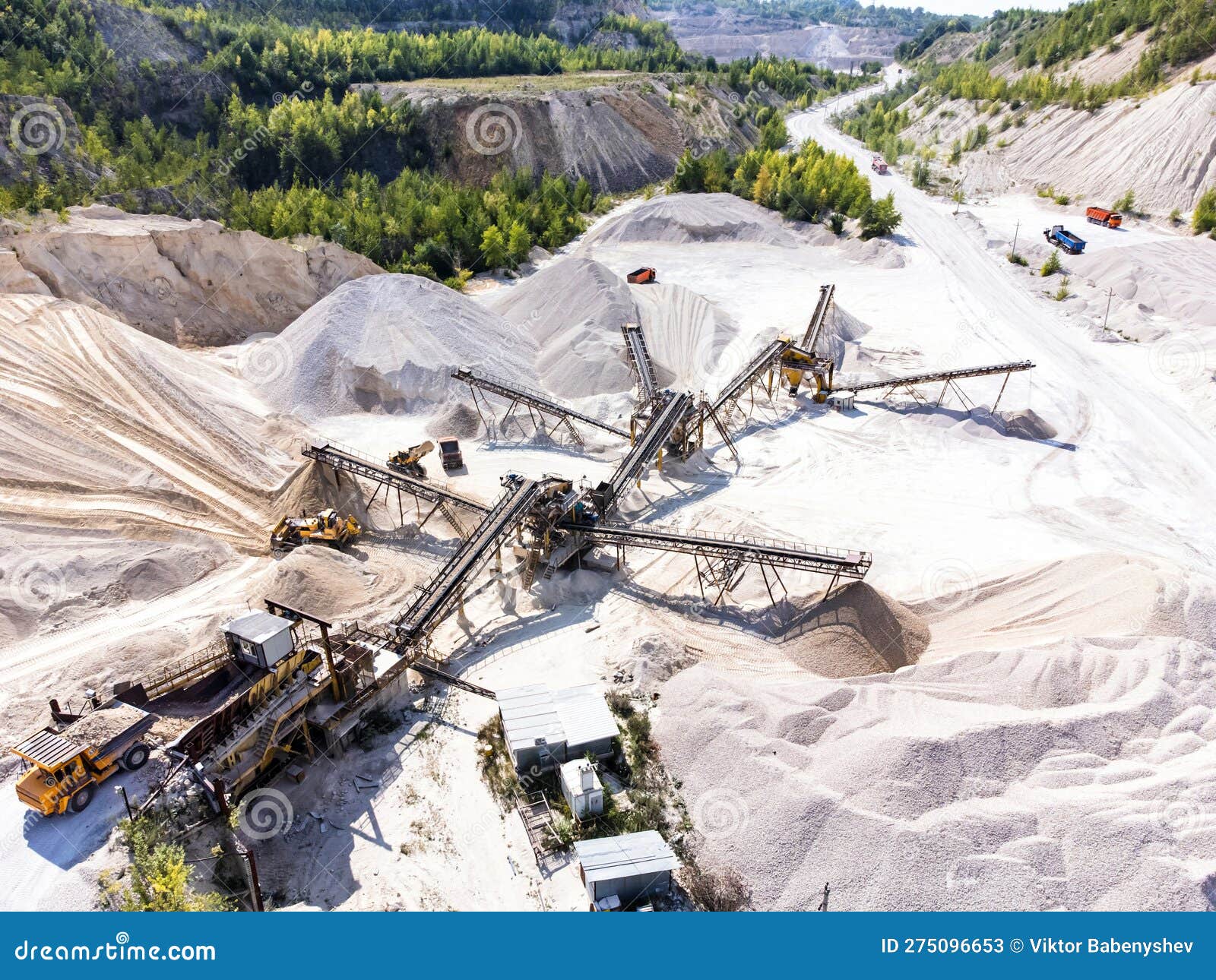 Open Cast Limestone Quarry with Conveyor System. Stock Image - Image of ...