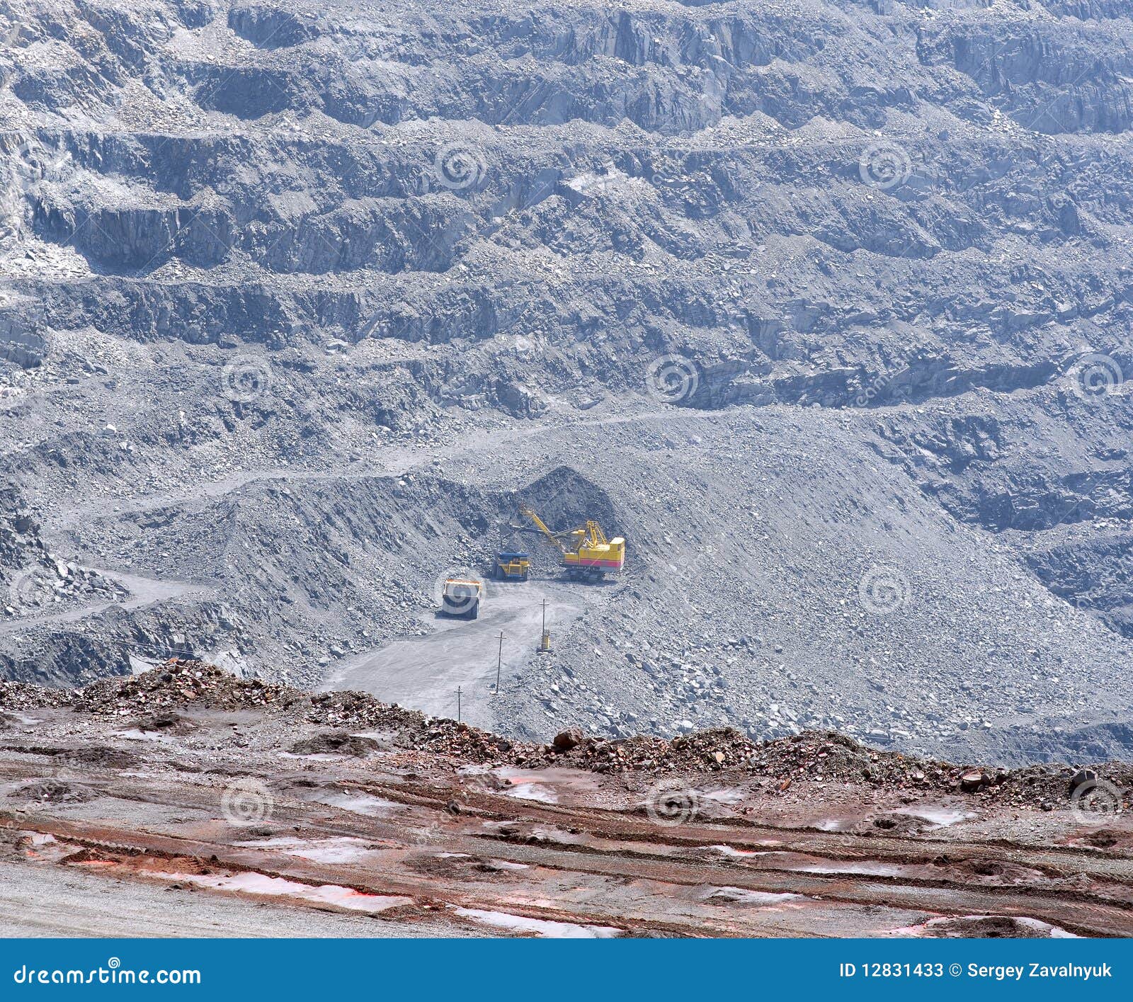 Open-cast Mine Extracting Iron Ore Stock Image - Image of dirty ...