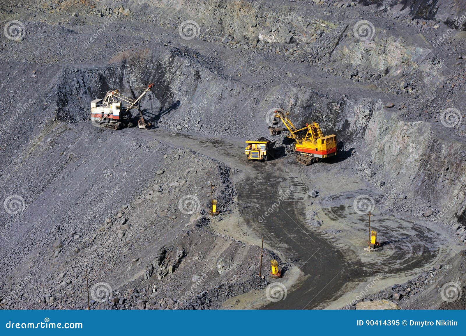 Open-cast Mine Extracting Iron Ore Stock Image - Image of vehicle ...