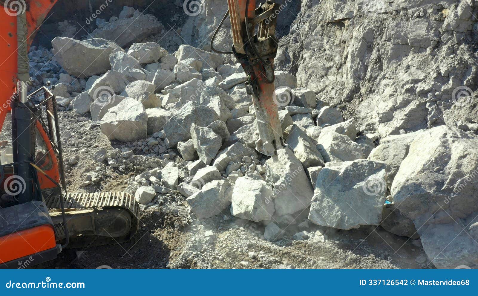 Open Cast Mine. Extraction of Granite. Stone Quarrying. Stock Photo ...