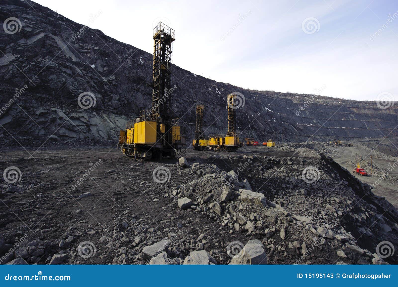 Open-cast Mine, Extraction of Iron Ore Stock Image - Image of drilling ...