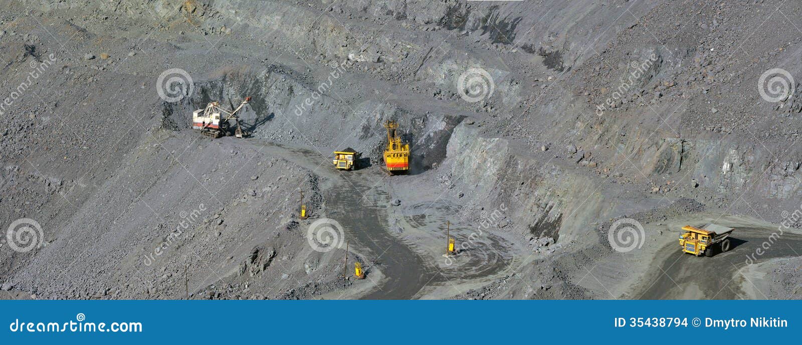 Open-cast mine of iron ore stock photo. Image of drilling - 35438794