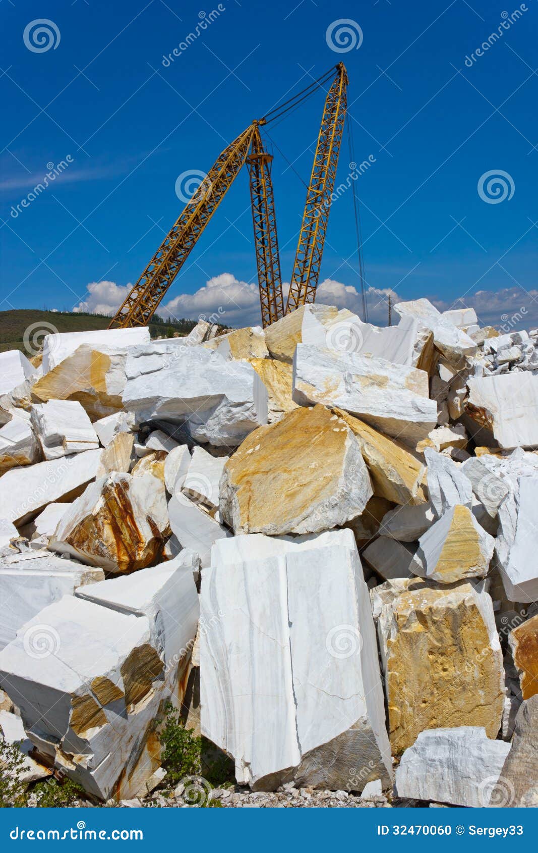 Open-cast Mine on Marble Extraction Stock Photo - Image of white ...