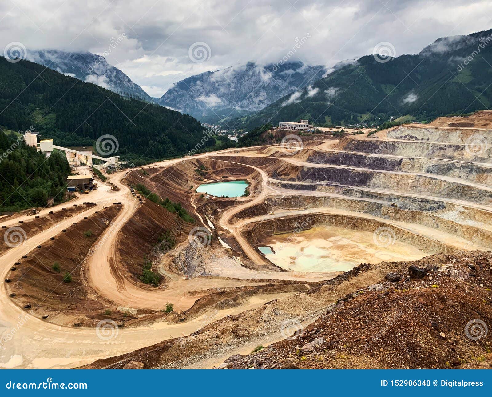 Open Cast Mining Erzberg, Austria Stock Photo - Image of landscape ...