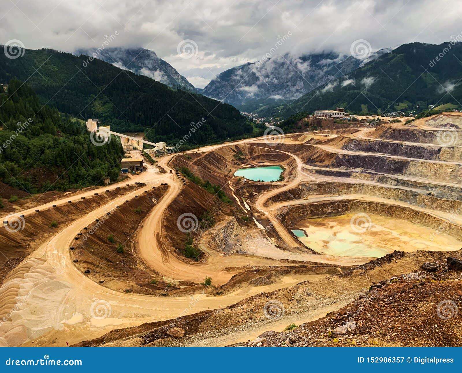 Open Cast Mining Erzberg, Austria Stock Image - Image of styria, iron ...