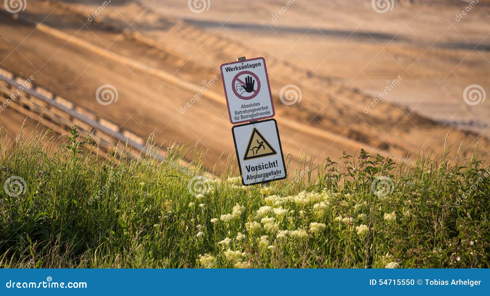 Open-cast Mining Germany Warning Sign Stock Photo - Image of coal ...