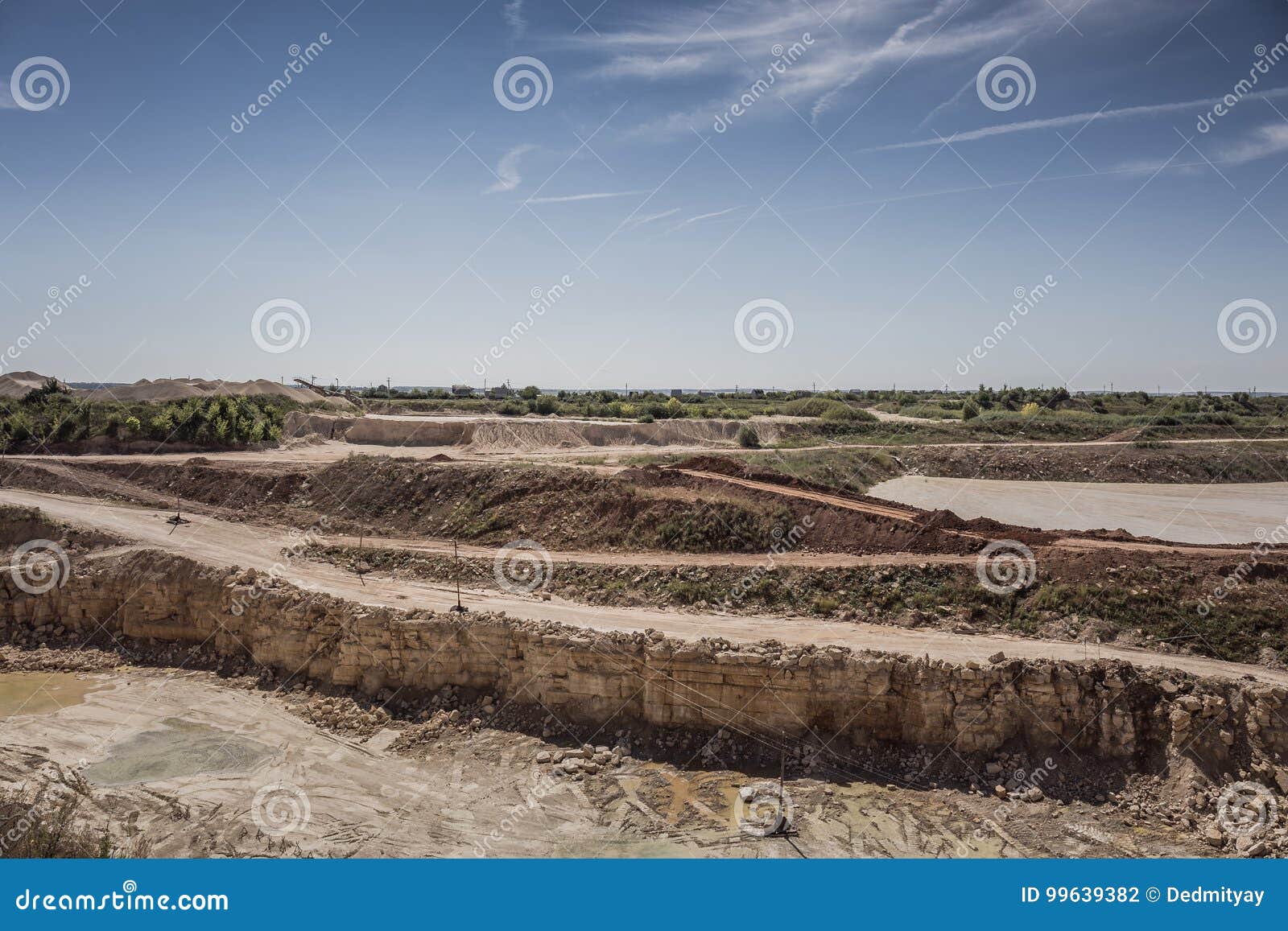 Open-cast Quarry, Limestone Mining Stock Photo - Image of material ...