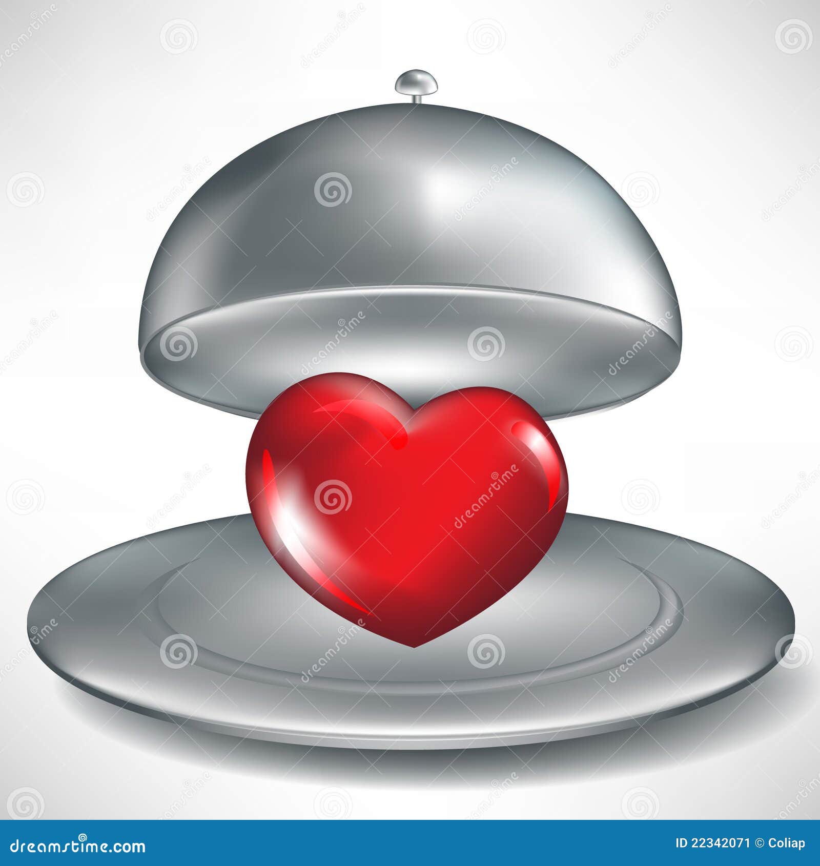 Open Catering Tray with Red Heart Stock Vector - Illustration of health ...
