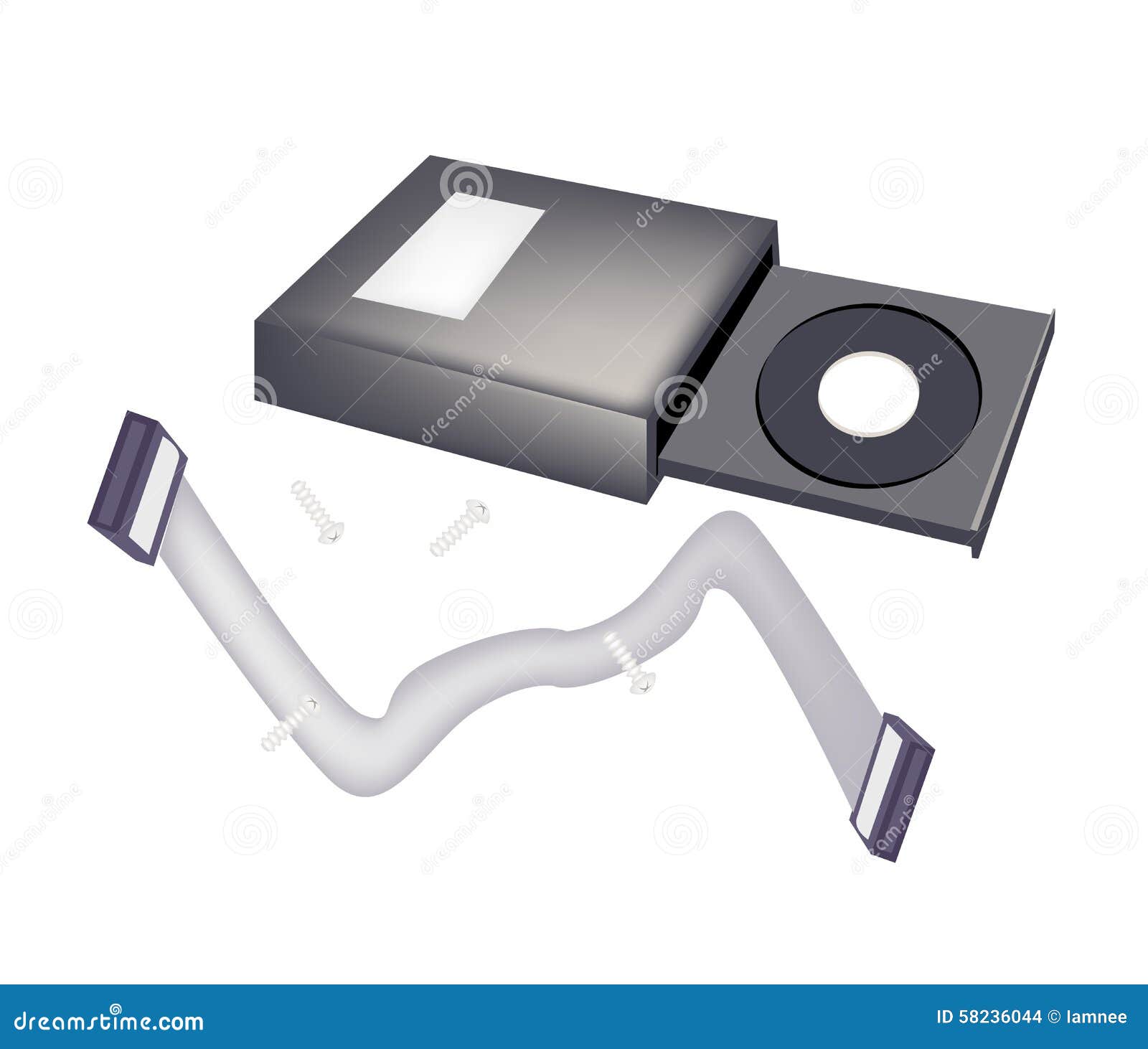 Open CD-ROM Disk Drive for Desktop Computer Stock Vector - Illustration ...