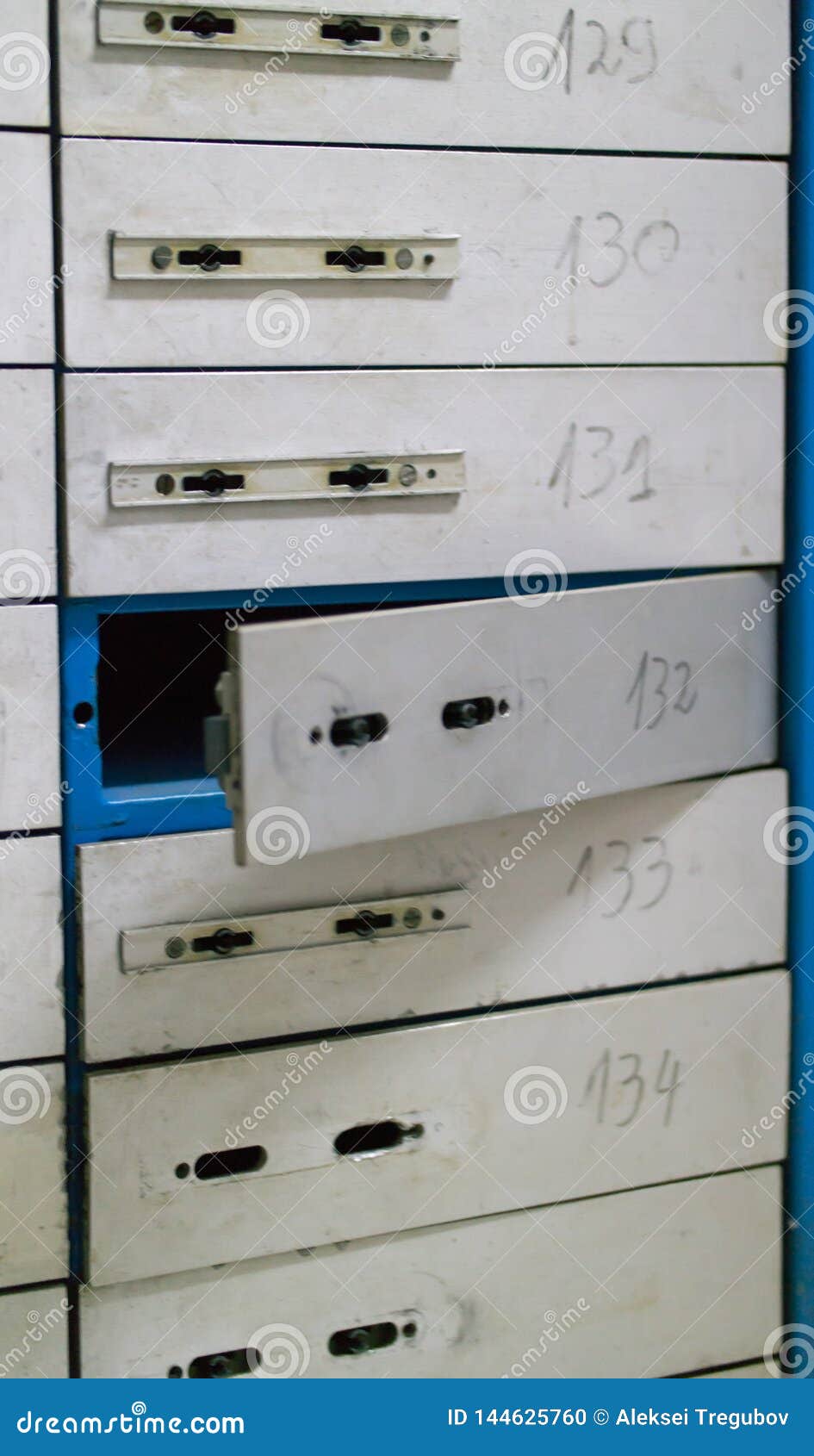 The Open Cell of Safety Deposit System Stock Photo - Image of depot ...