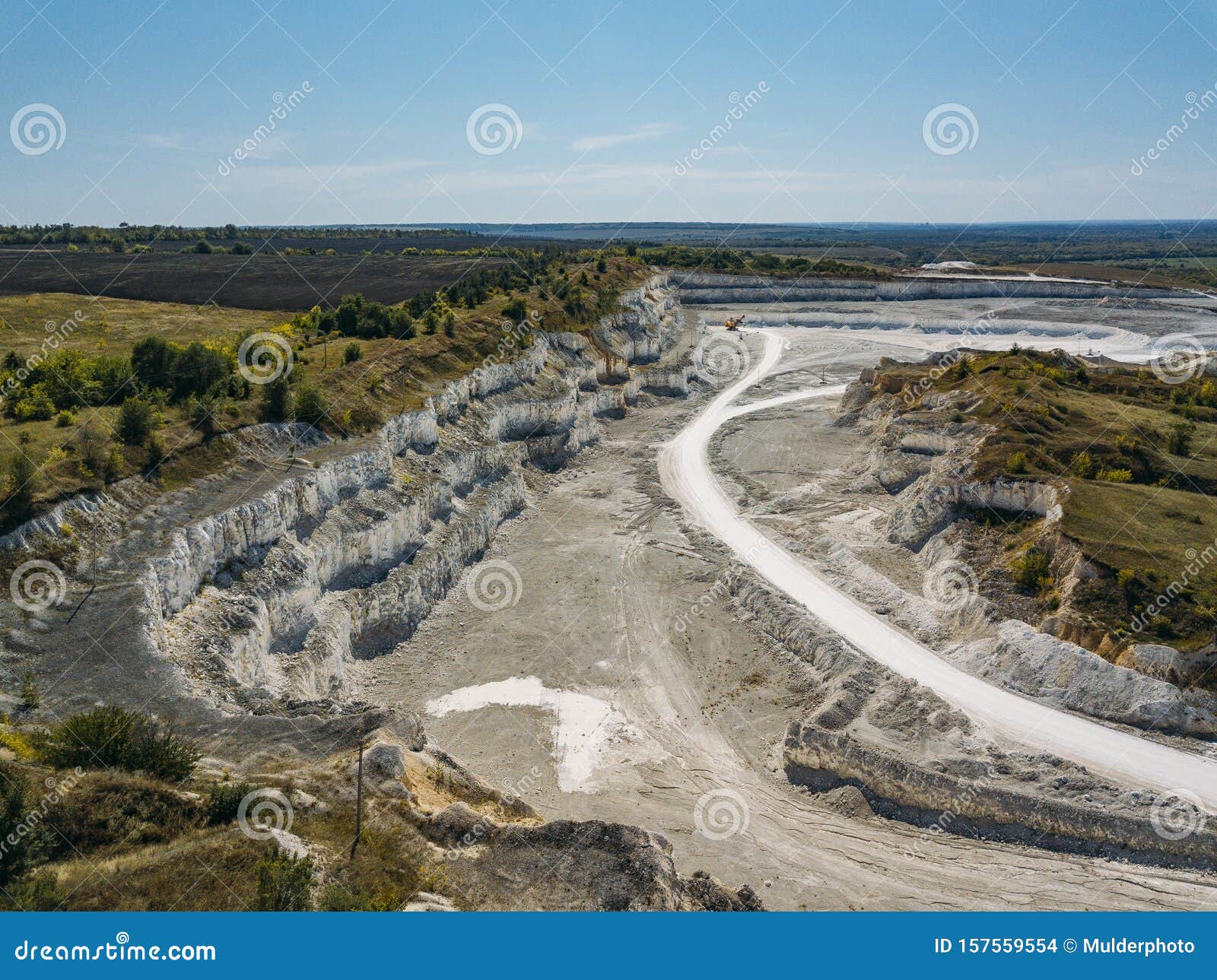 Open Chalky Quarry, Aerial View from Drone Stock Photo - Image of ...
