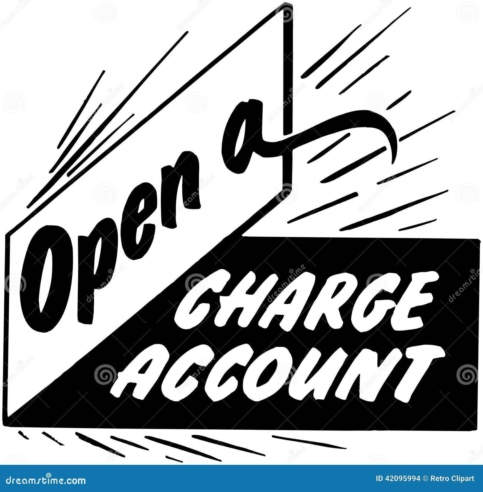 Open a Charge Account stock vector. Illustration of graphics - 42095994
