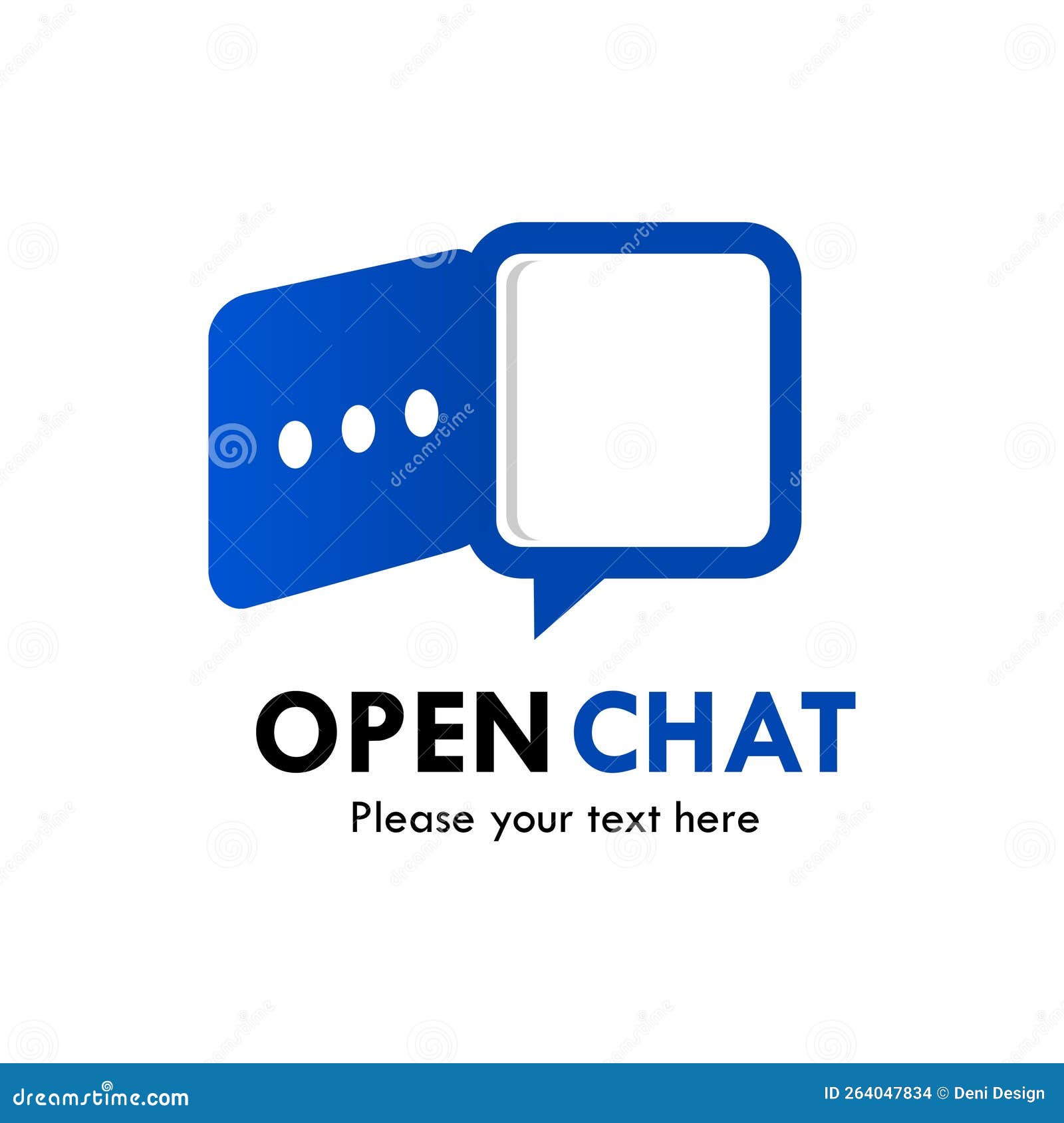 Open chat logo stock vector. Illustration of label, circle - 264047834