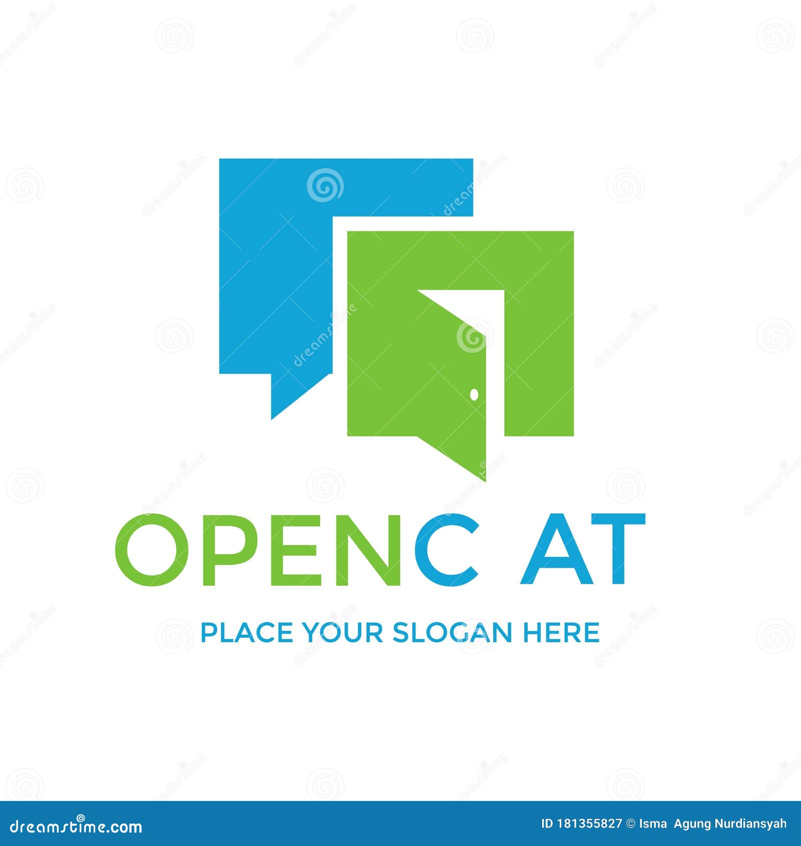 Open Chat Vector Logo Template Use Door Symbol. Stock Vector ...
