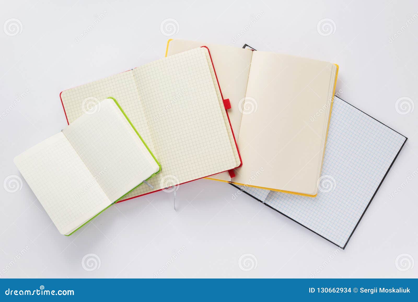Open Checked Notebook with Empty Pages Stock Photo - Image of blank ...