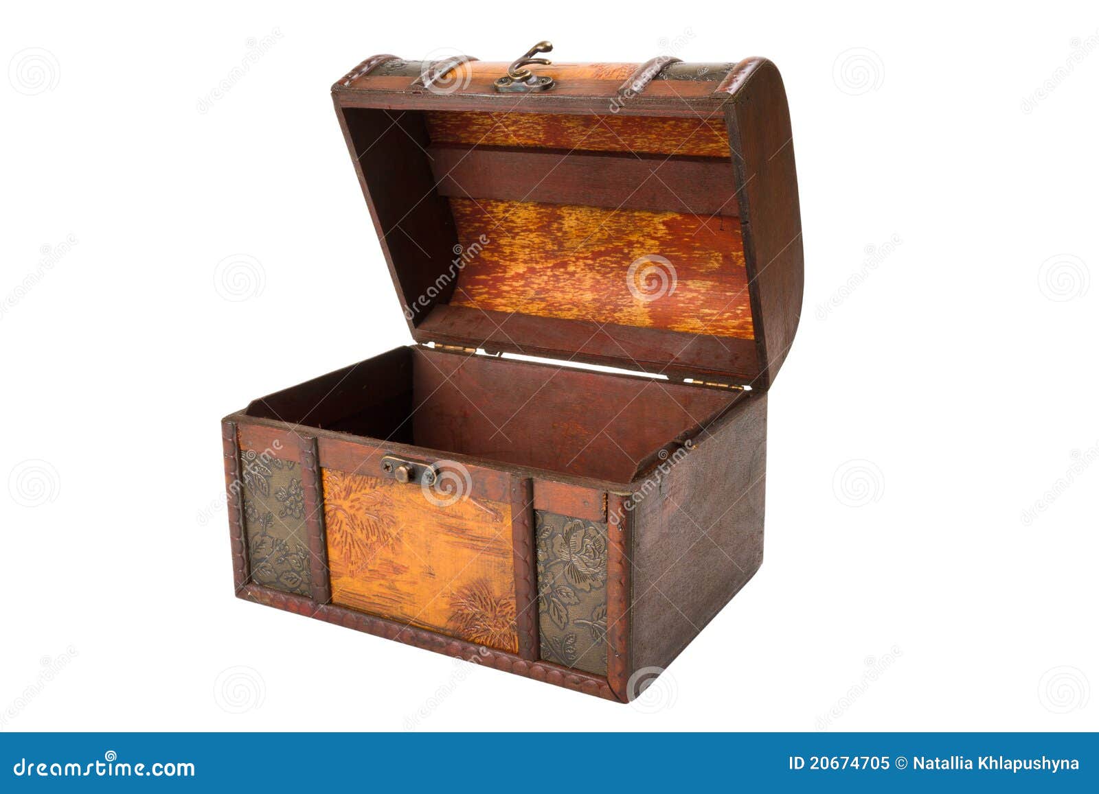 Open chest, wooden trunk stock image. Image of lock, clasp - 20674705