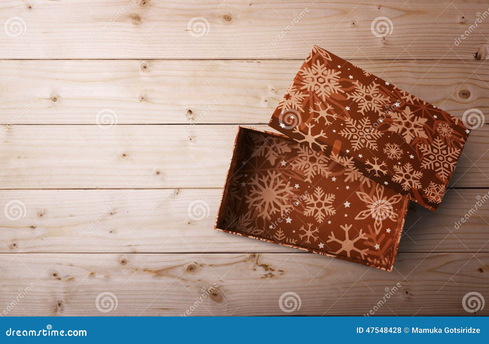 Open Christmas gift stock photo. Image of xmas, wooden - 47548428
