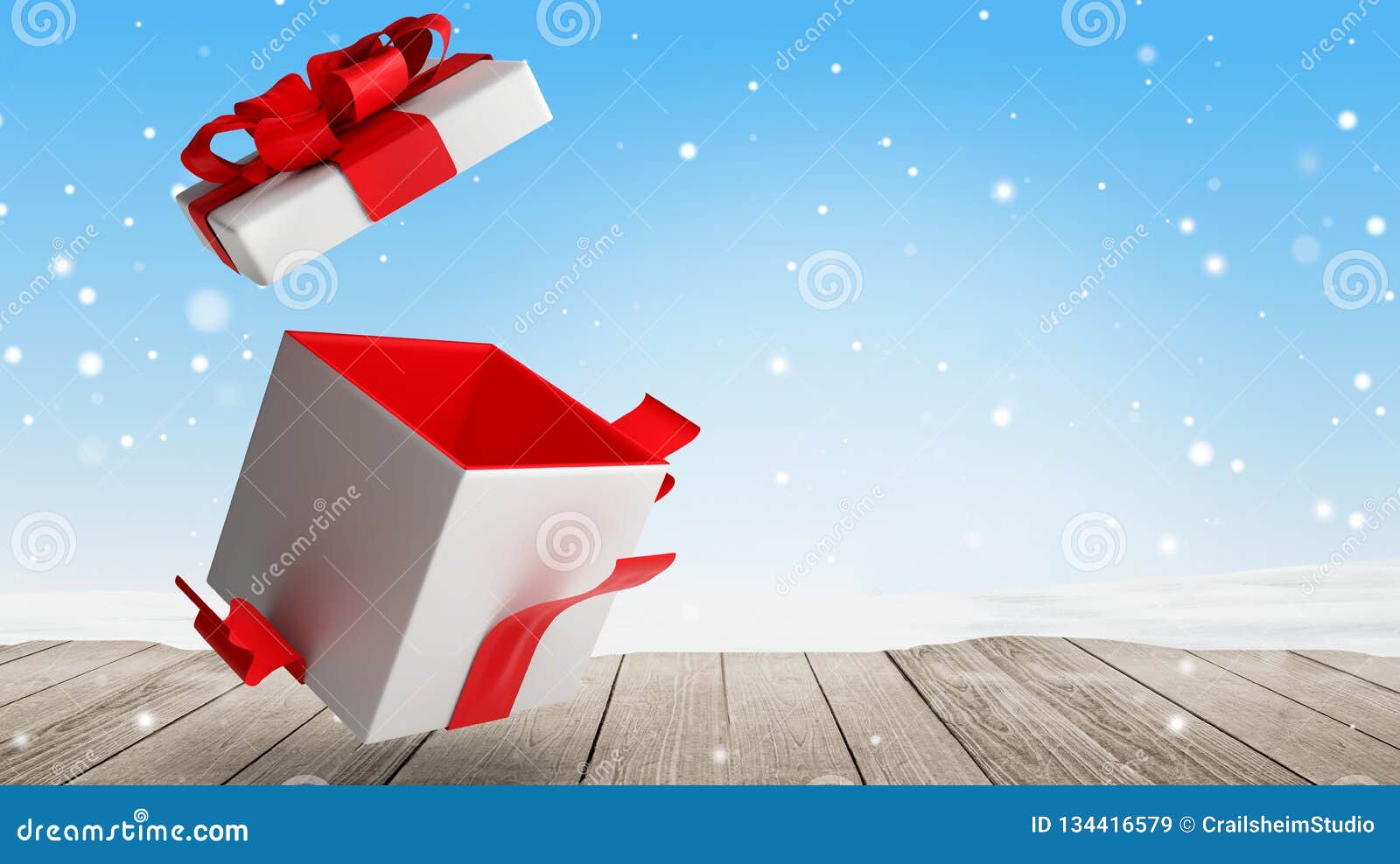 Open Christmas Present 3d Illustration Stock Illustration ...