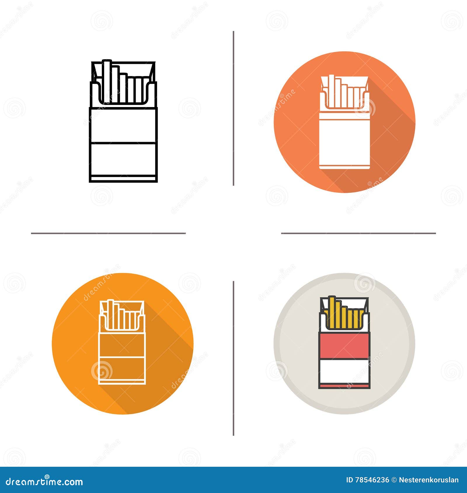 Open cigarette pack icon stock vector. Illustration of elements - 78546236