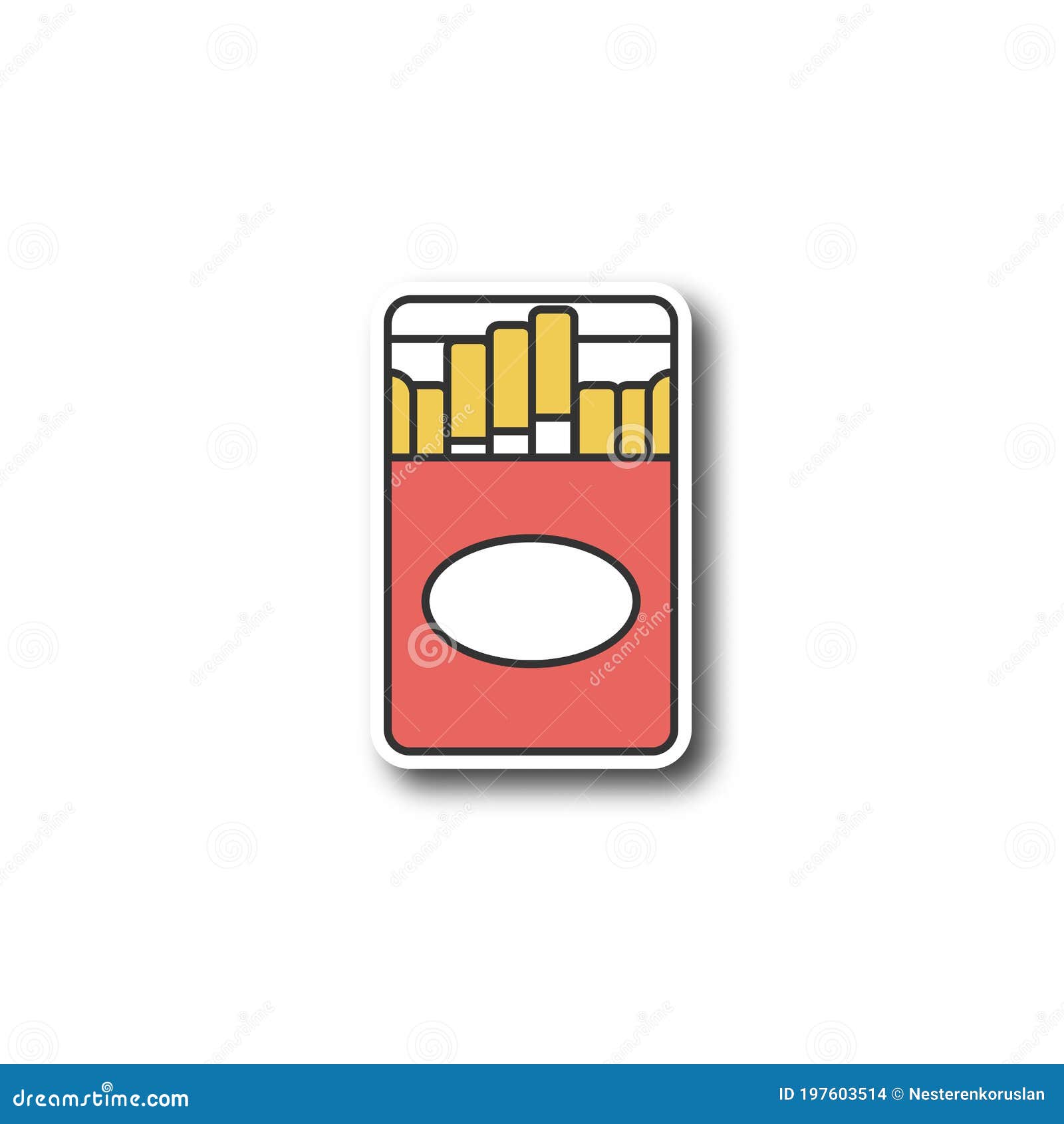 Open cigarette pack patch stock vector. Illustration of color - 197603514