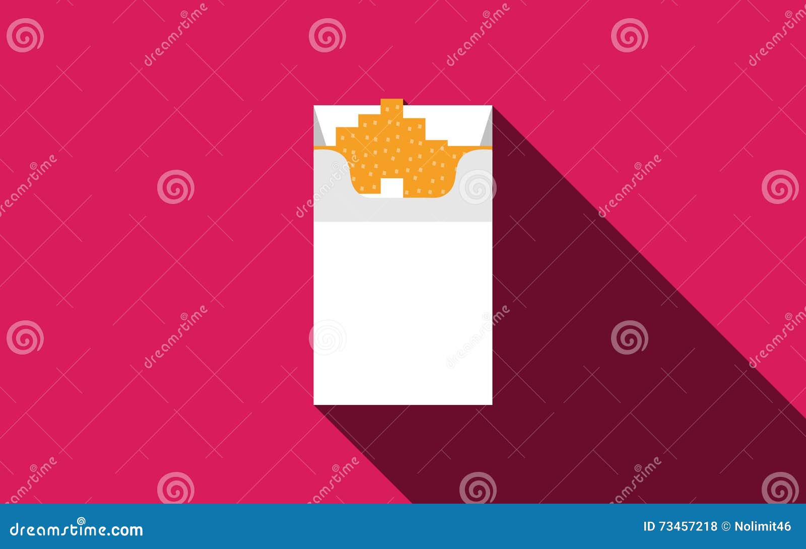 Open Cigarettes Pack Box Flat Style Illustration Isolated On A ...