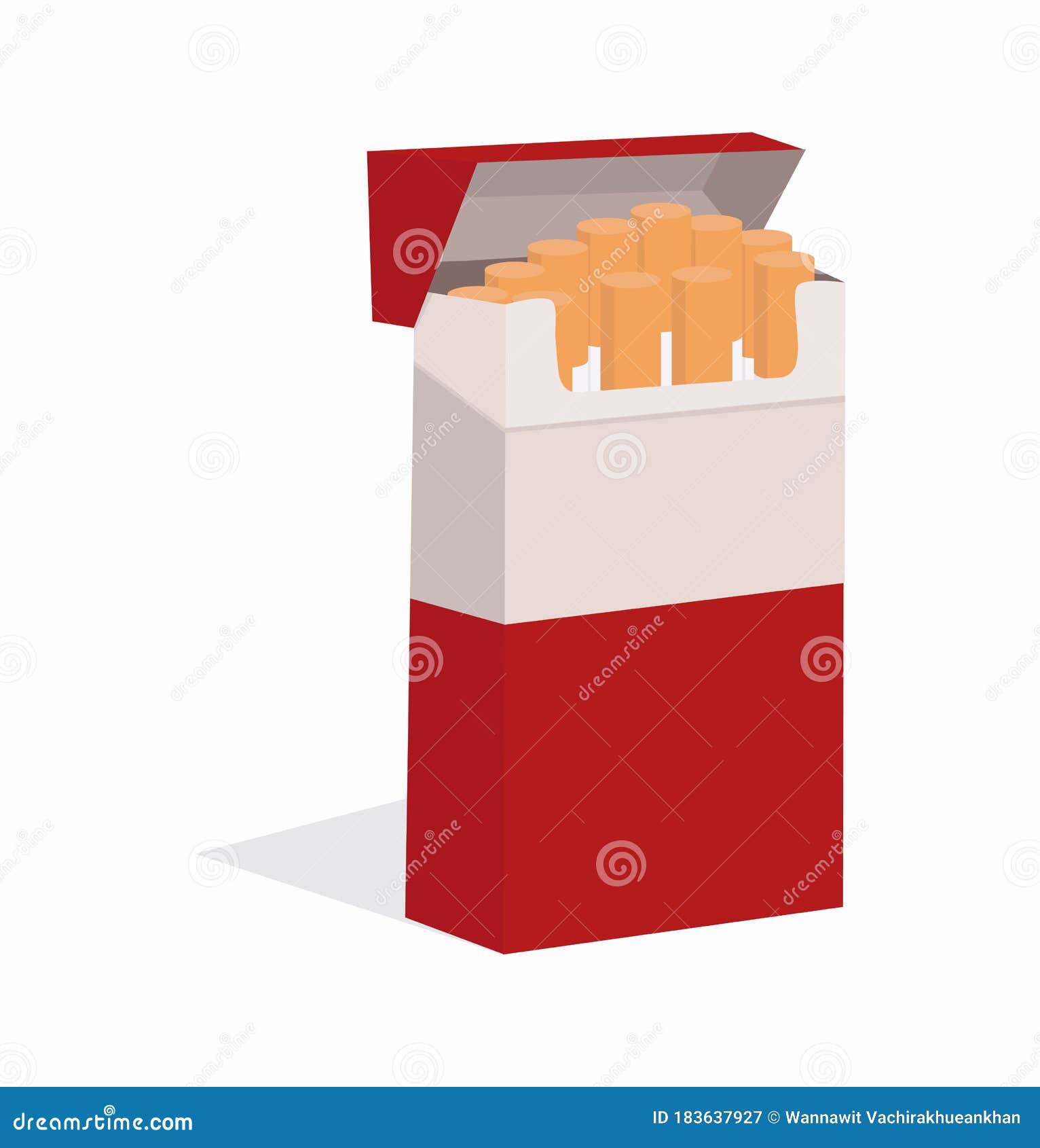 Open Cigarettes in Red Pack Stock Vector - Illustration of health ...